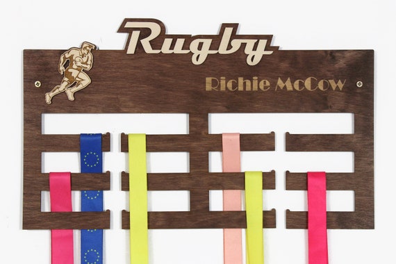 Rugby Medal hangers Personalized medal hanger Medal display Rugby gift ...